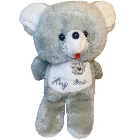 Toys | 1982 Ab Novelty Vintage Plush Gray Mouse Teddy Bear Embroidered ...